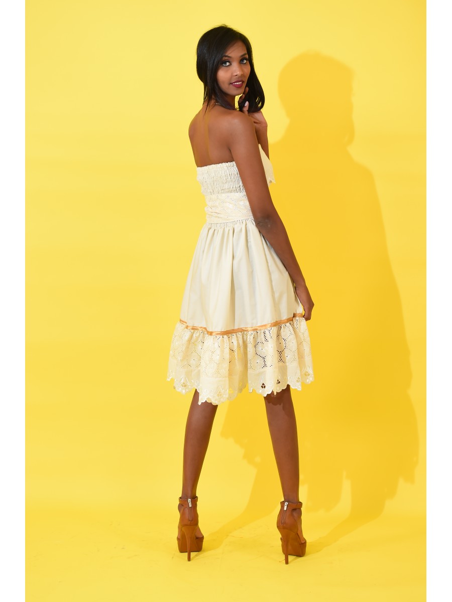 Robe Broderie Hillary Beige